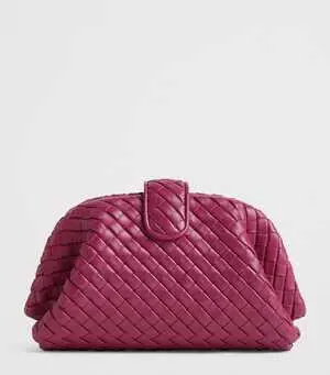 Bottega Veneta Small Leather Lauren 1980 Clutch - Pink