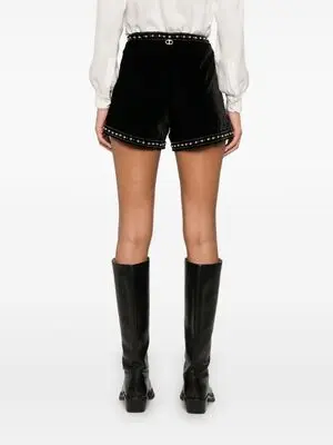 TWINSET Embellished Velvet Shorts
