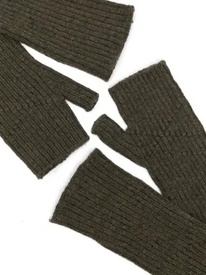 BARRIE Cashmere Fingerless Gloves - Green