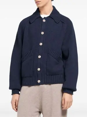 BARRIE Chunky-knit Cashmere Cardigan - Blue