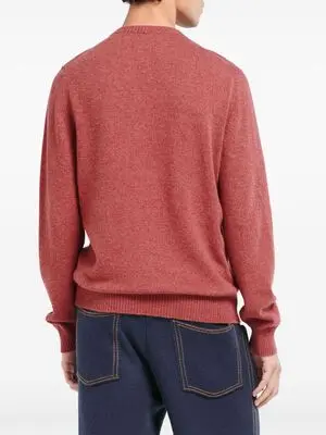 BARRIE B Label Cashmere Jumper - Red