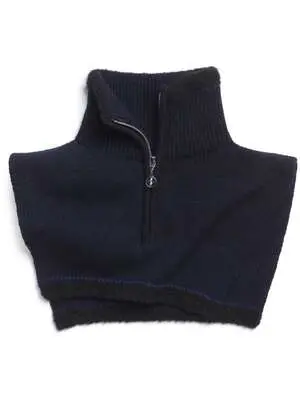 BARRIE Shearling Zip-up Collar-scarf - Blue