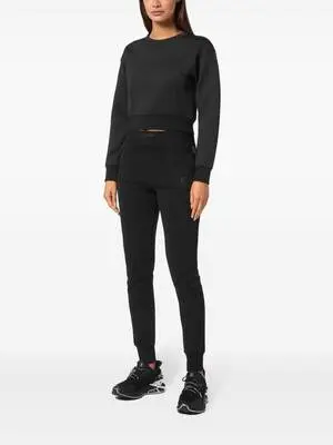 PLEIN SPORT Logo-embroidered Cropped Sweatshirt
