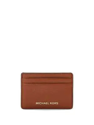 Michael Kors Grained-leather Card Holder - Brown