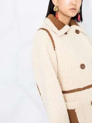 STAND STUDIO Double-breasted Faux Shearling Coat
