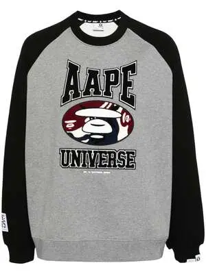 AAPE BY *A BATHING APE® Logo Patched Sweatshirt - Grey