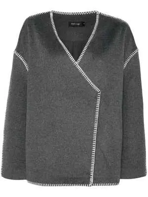 TOUT A COUP Stitch-detail Wrap Jacket - Grey