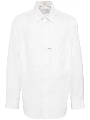 Yohji Yamamoto Chain-stitch String-collar Shirt - White
