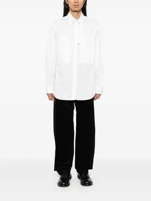 Yohji Yamamoto Chain-stitch String-collar Shirt