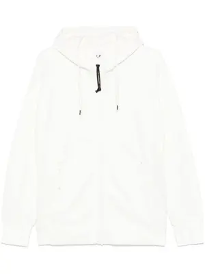 C.P. COMPANY Goggles-detail Zip-up Hoodie - White