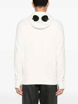 C.P. COMPANY Goggle Detail Zip-up Hoodie - White