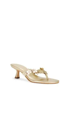 Raye Gold Tone Sandals For Women