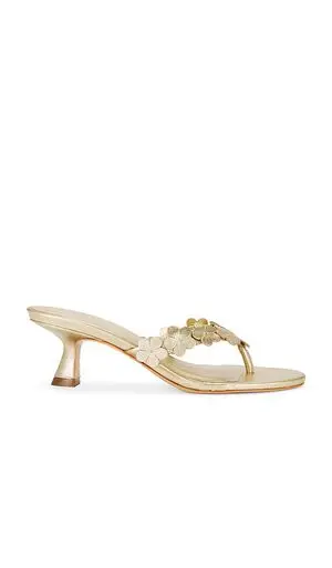 Raye Metallic Floral Thong Sandals