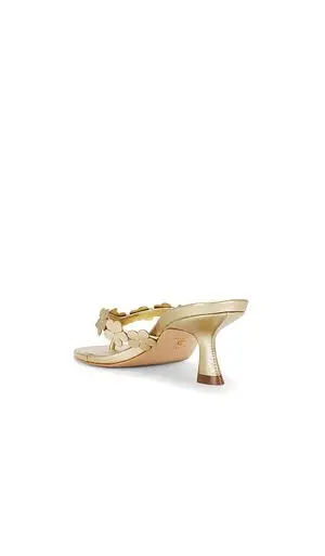 Raye Metallic Floral Thong Sandals