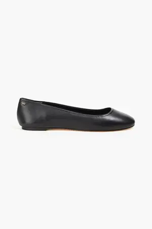 STUART WEITZMAN Nadine Leather Ballet Flats - Black