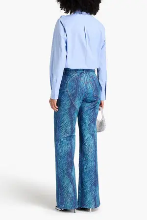 AREA Pintucked Cotton-blend Poplin Shirt