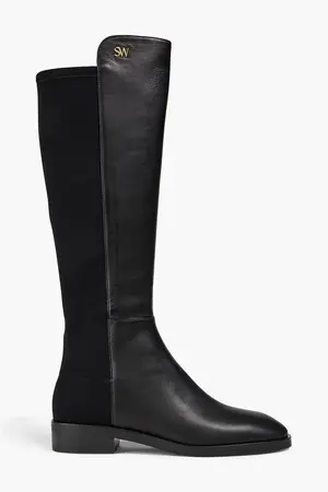 STUART WEITZMAN Keelan City Microstretch And Leather Knee Boots - Black