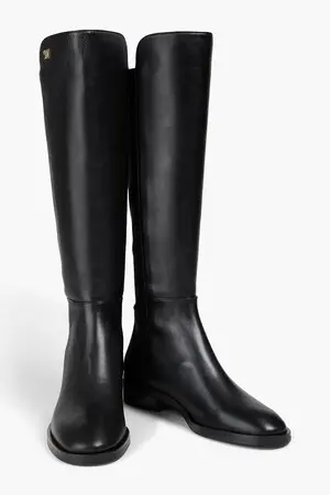 STUART WEITZMAN Keelan City Microstretch And Leather Knee Boots - Black