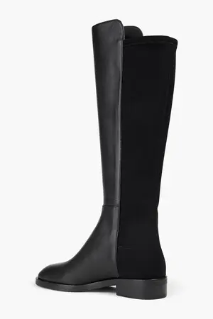 STUART WEITZMAN Keelan City Microstretch And Leather Knee Boots - Black