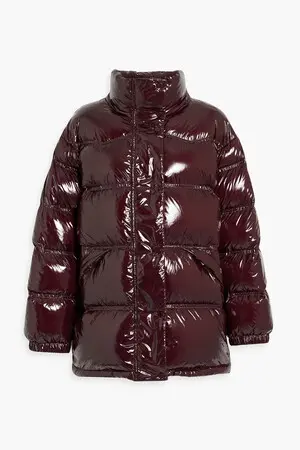 STAND STUDIO Lori Quilted Vinyl Down Jacket - Burgundy