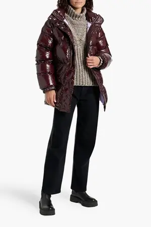 STAND STUDIO Lori Quilted Vinyl Down Jacket - Burgundy