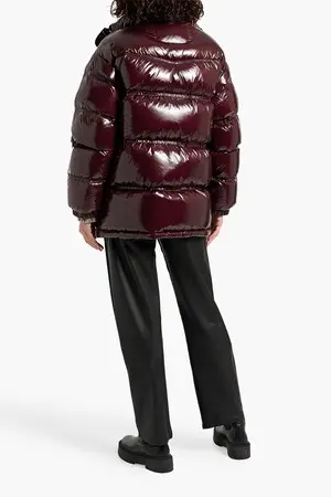 STAND STUDIO Lori Quilted Vinyl Down Jacket - Burgundy