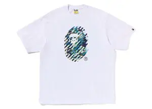 A BATHING APE Abc Camo Illusion Ape Head Tee Shirt - White