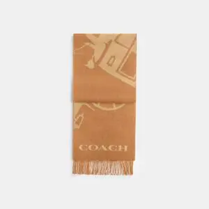 COACH Horse And Carriage Cashmere Muffler - Honey Brown