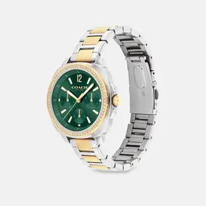 COACH Kitt Chronograph Watch With Crystal Bezel - Gold/silver
