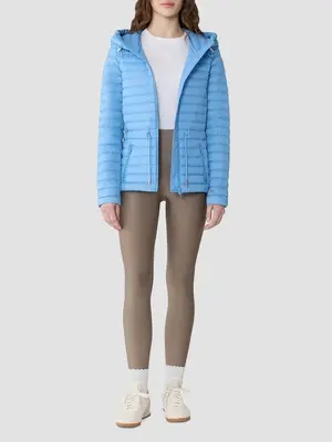 Soia & Kyo Ayleen Lightweight Hooded Puffer Jacket - Poolside Blue
