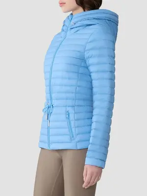 Soia & Kyo Ayleen Lightweight Hooded Puffer Jacket - Poolside Blue