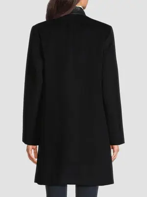 Kobi Halperin Brigitta Wool Faux Leather-trim Coat