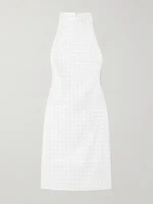 ROTATE BY BIRGER CHRISTENSEN Embellished Halterneck Mini Dress - White