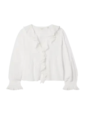 DÔEN DÔEN Hardy Lace-Trimmed Organic Cotton-Voile Blouse