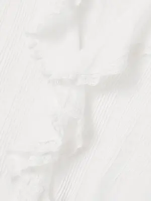 DÔEN Hardy Lace-trimmed Organic Cotton-voile Blouse - White