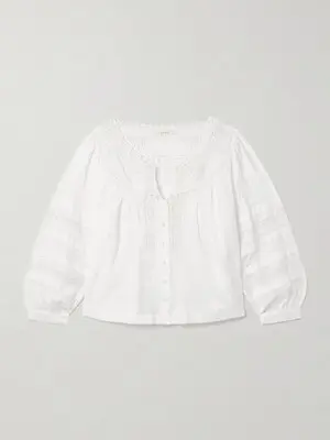 DÔEN Celeste Crochet-trimmed Blouse