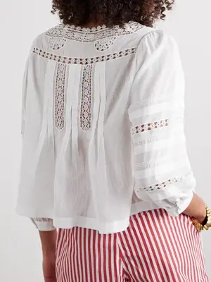 DÔEN Celeste Crochet-trimmed Blouse