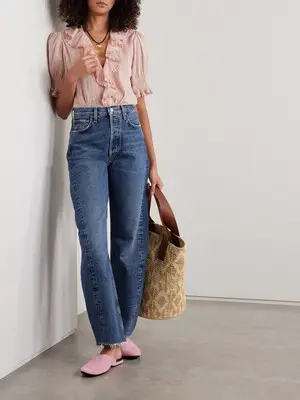 DÔEN Henri Lace-trimmed Organic Cotton-voile Blouse - Pink