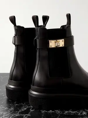 Dolce & Gabbana Embellished Leather Chelsea Boots - Black
