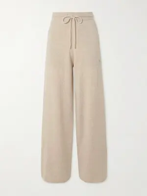 Max Mara Wool And Cashmere-blend Track Pants - Neutrals