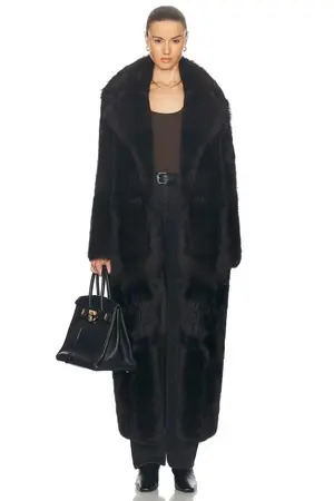 Nour Hammour For Evita Extra Long Coat In White