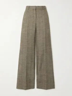 Stella McCartney Herringbone Wool-blend Wide-leg Trousers
