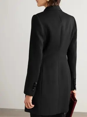 Dolce & Gabbana Double-breasted Silk-blend Satin-trimmed Wool-blend Twill Coat