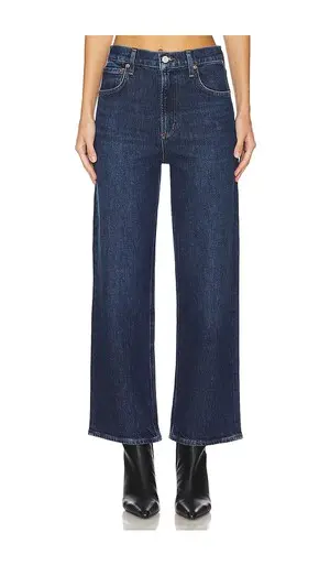 AGOLDE Ren High Rise Wide Leg Jeans In Dark Wash