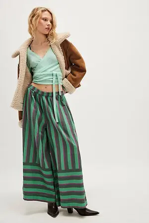 Rujuta Sheth Austin Pants - Minty Stripe
