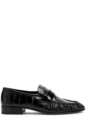 THE ROW Soft 25 Leather Loafers - Black