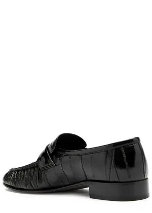 THE ROW Soft 25 Leather Loafers - Black