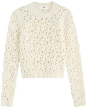 Chloé Pointelle-knit Wool Jumper