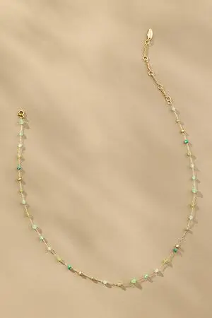Anthropologie Mixed Bead Necklace Mint