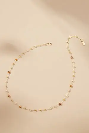 Anthropologie Mixed Bead Necklace Terracotta